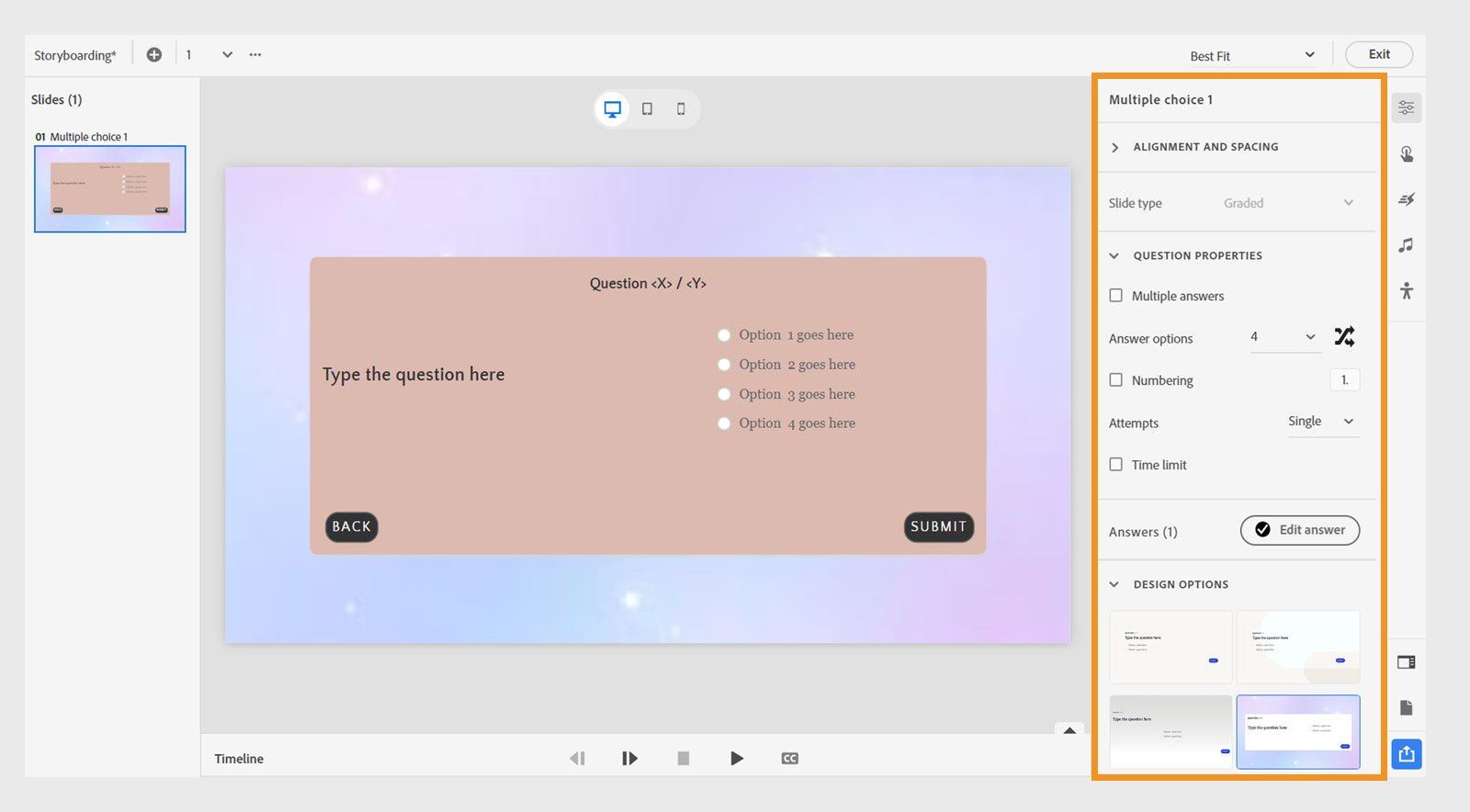 Add Question Pools and random questions in Adobe Captivate